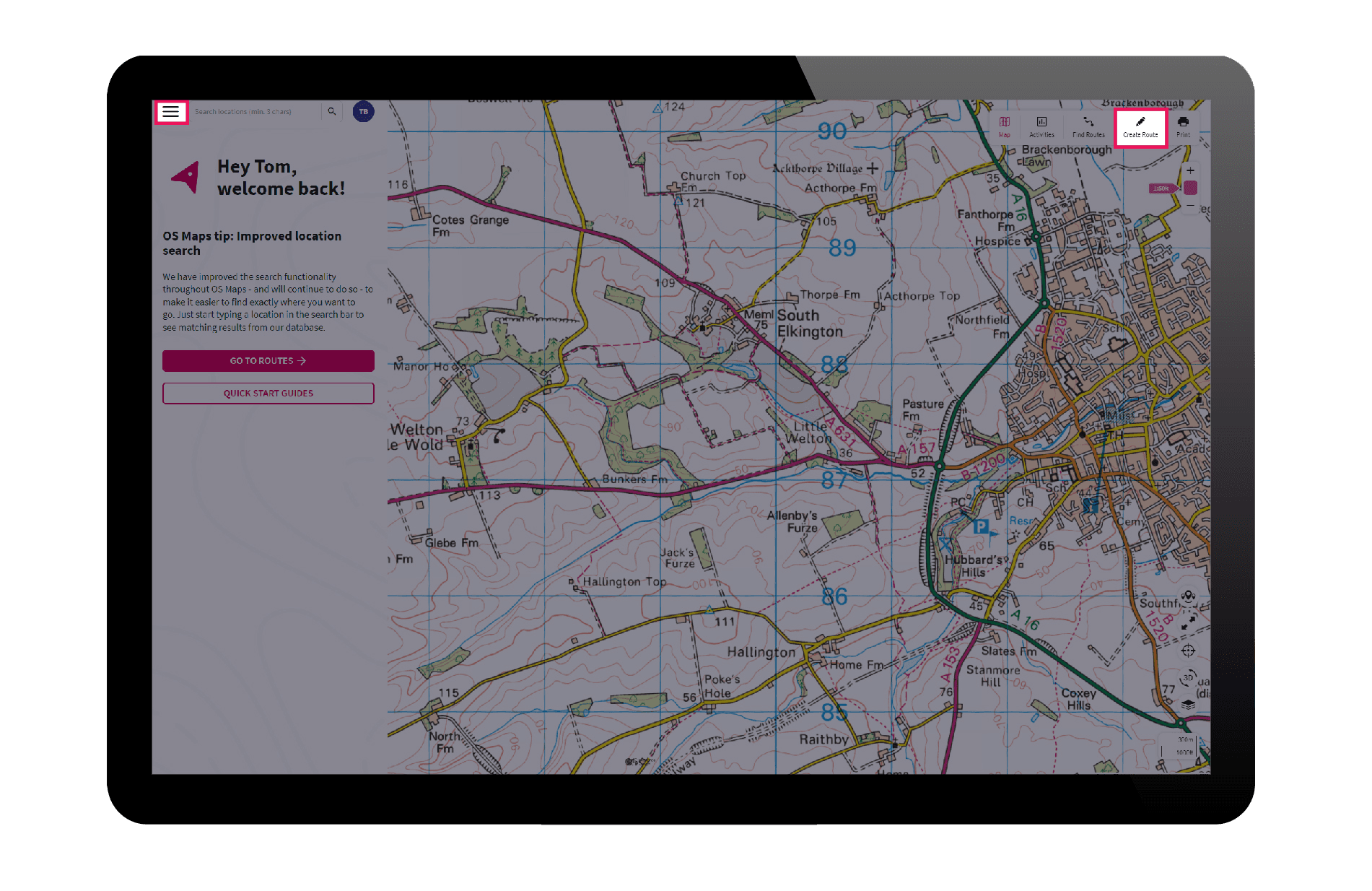 Online maps & routes for walking, cycling and running | OS Maps