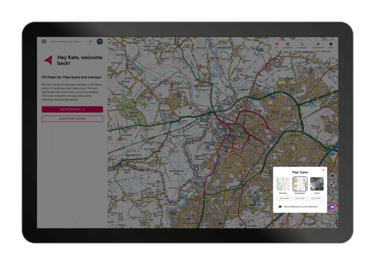 Online maps & routes for walking, cycling and running | OS Maps