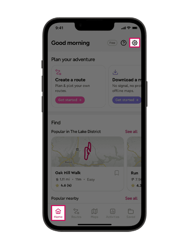 Following Routes | Navigation in OS Maps