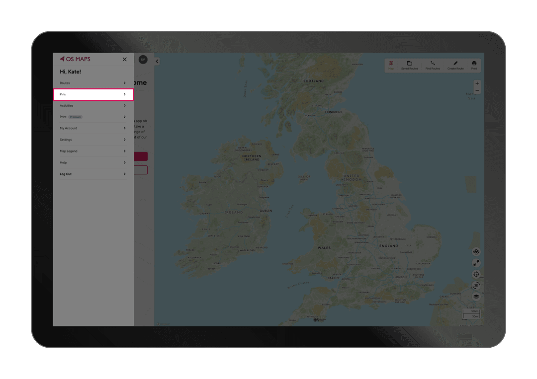 Using Pins | Mark & Save Locations in OS Maps