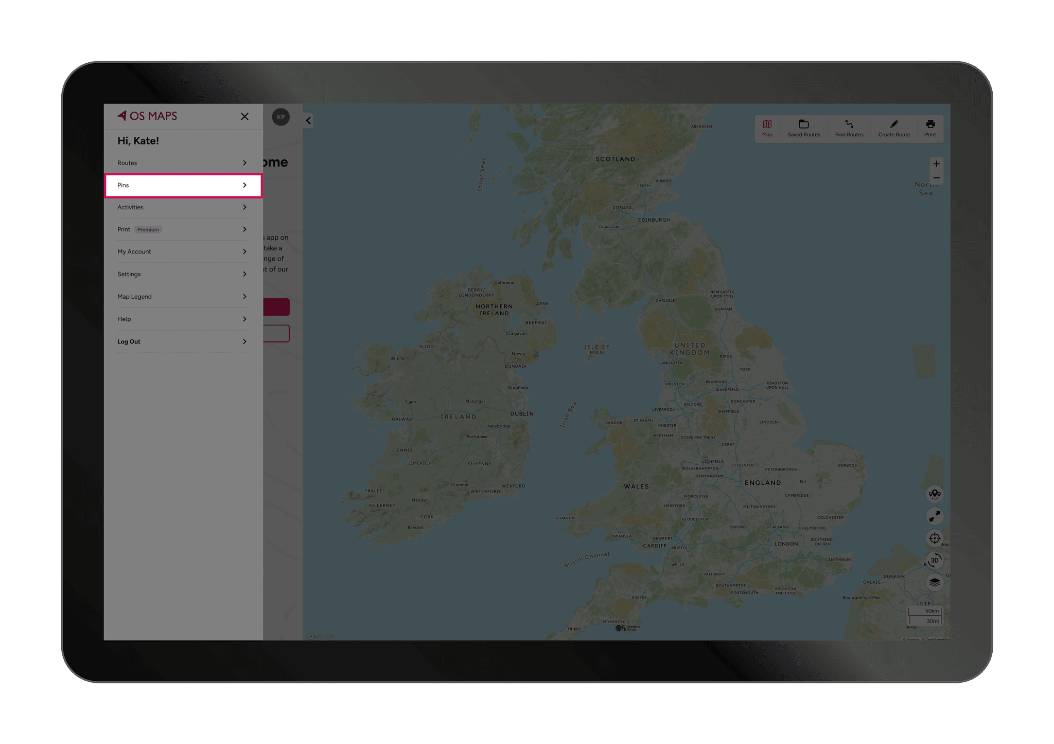 Using Pins | Mark & Save Locations in OS Maps